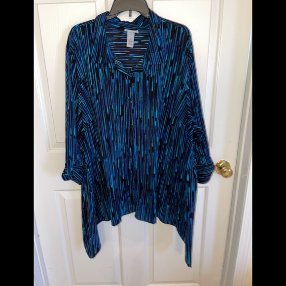 Catherines | Tops | Black And Blue Top | Poshmark